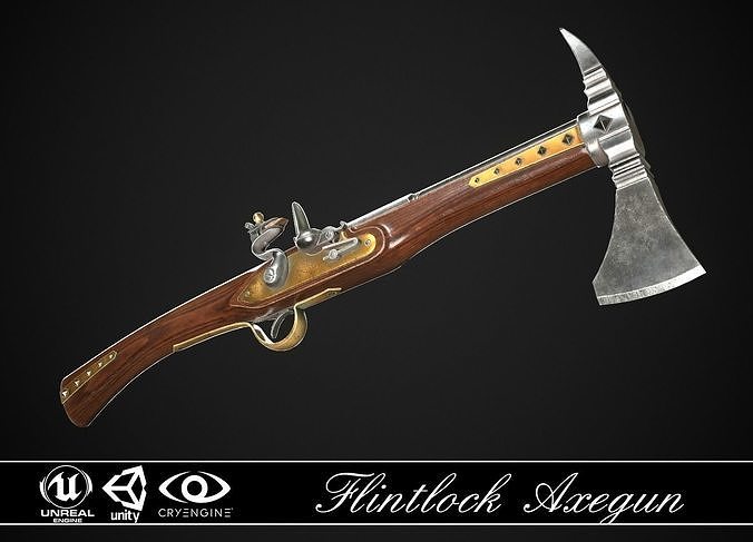 3D model Flintlock Axegun 01 Classic VR / AR / low-poly | CGTrader