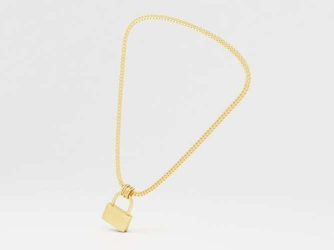 3D model necklace lock jewelry VR / AR / low-poly | CGTrader
