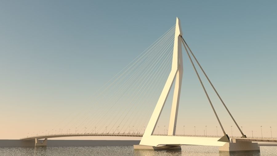 Cable-stayed bridge 3D model | CGTrader