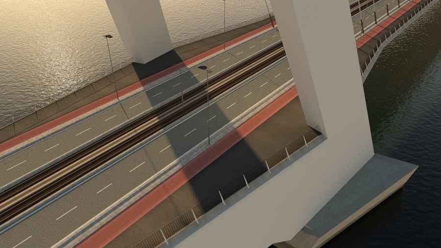 Cable-stayed bridge 3D model | CGTrader