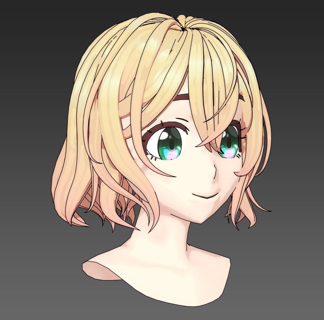Mami Nanami hairstyle 3D model | CGTrader