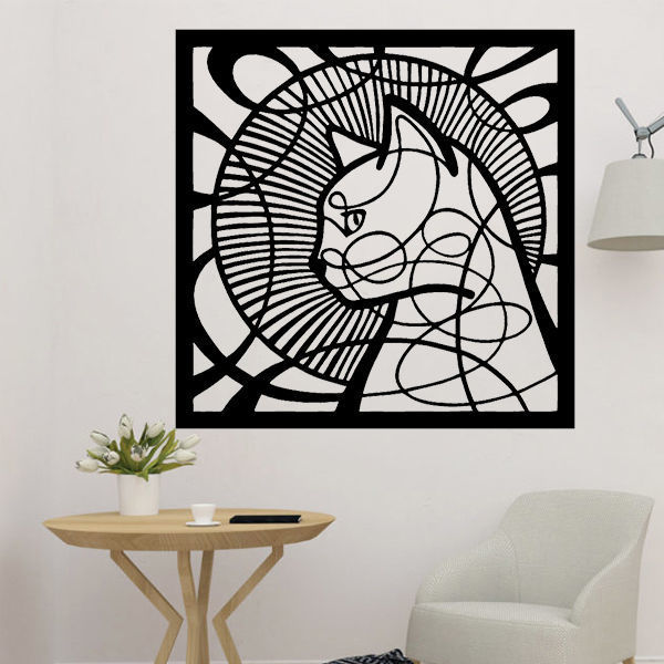 Cat 2D Wall Art Decoration 3D model 3D printable | CGTrader
