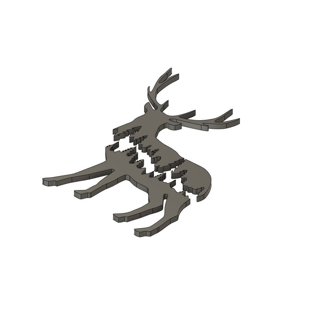 Tree In Deer 2D Wall Art 3D model 3D printable | CGTrader