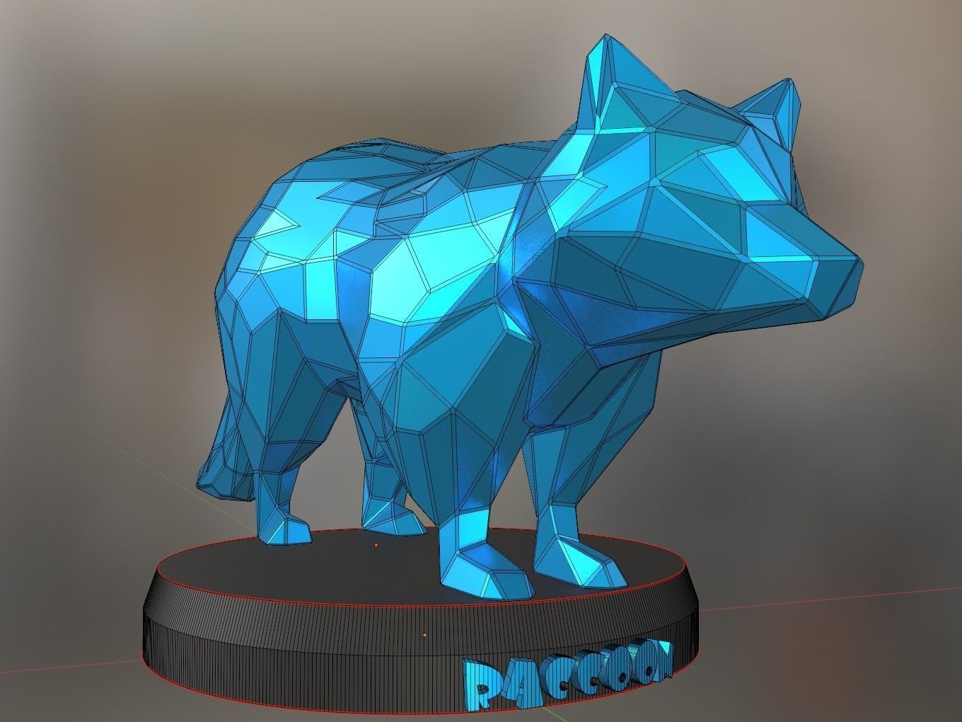 Poly Raccoon 3D model 3D printable | CGTrader