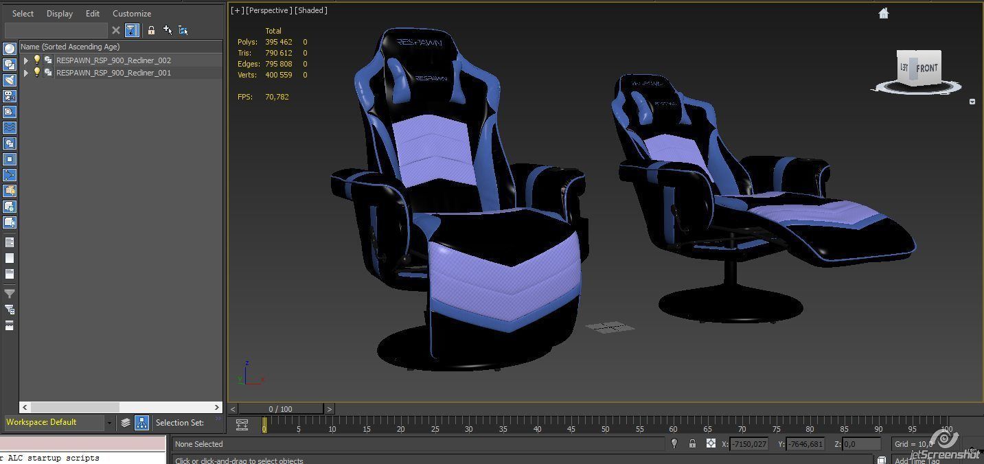RESPAWN Gaming Recliner RSP 900 BLUE 3D model | CGTrader