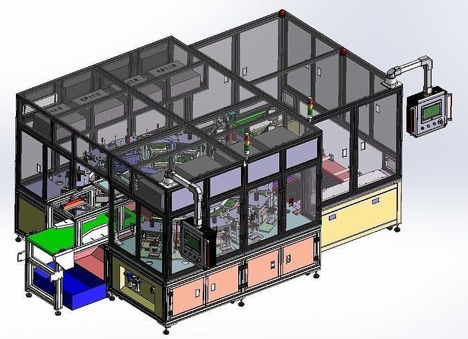 Automatic test production line 3D model | CGTrader