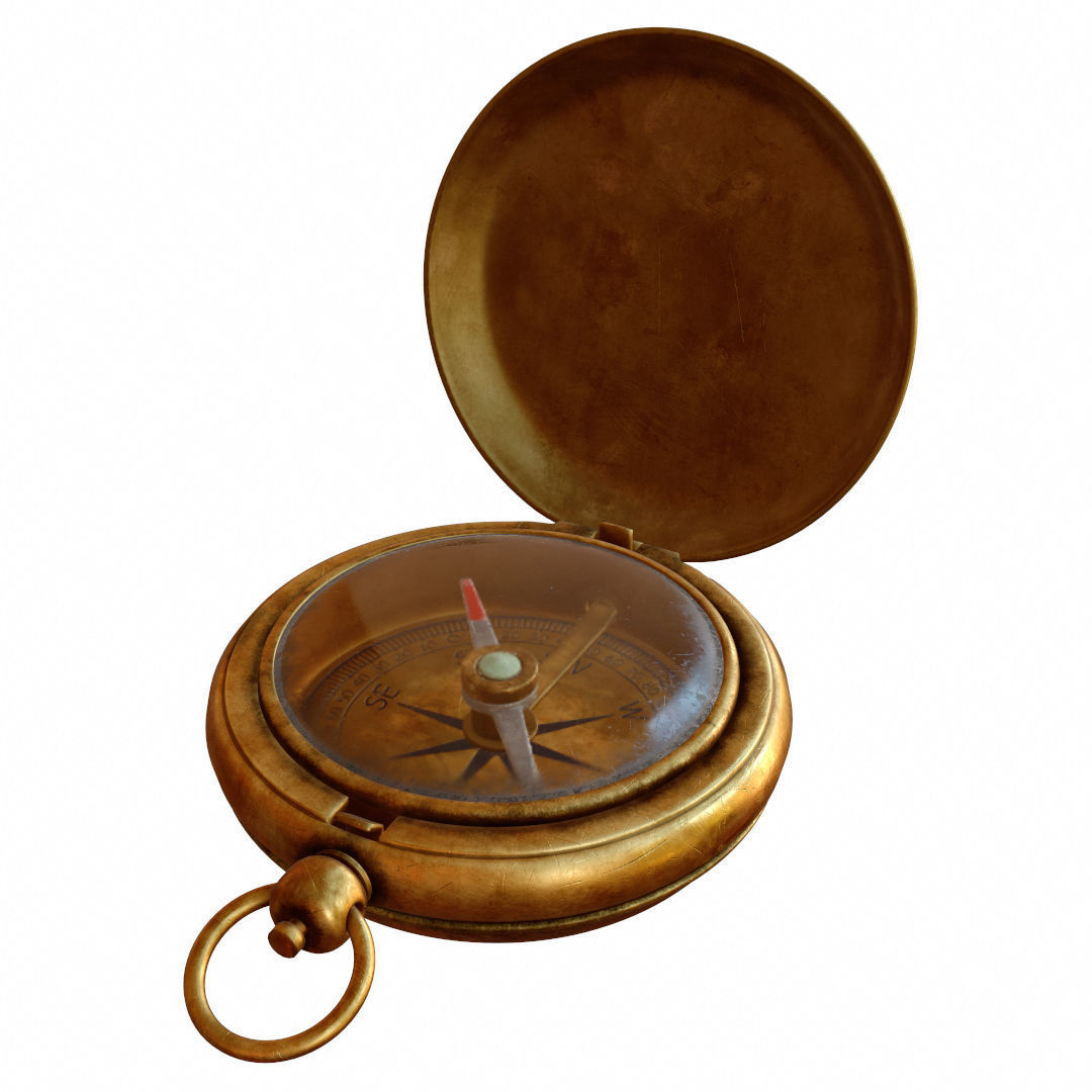 3D model Vintage Brass Compass 4 3D model with PBR textures VR / AR ...