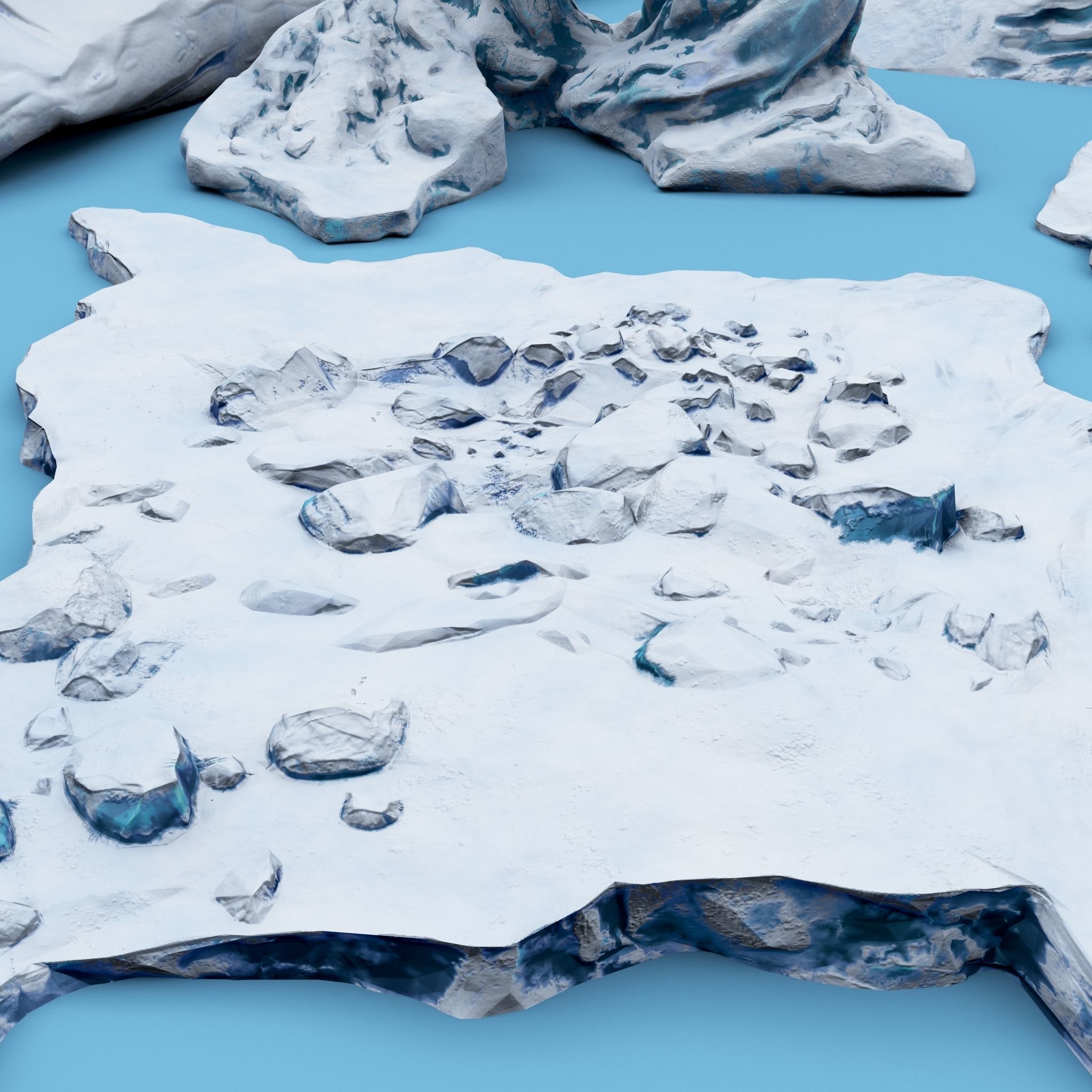 Ice mountain floe cartoon pack 3D model | CGTrader