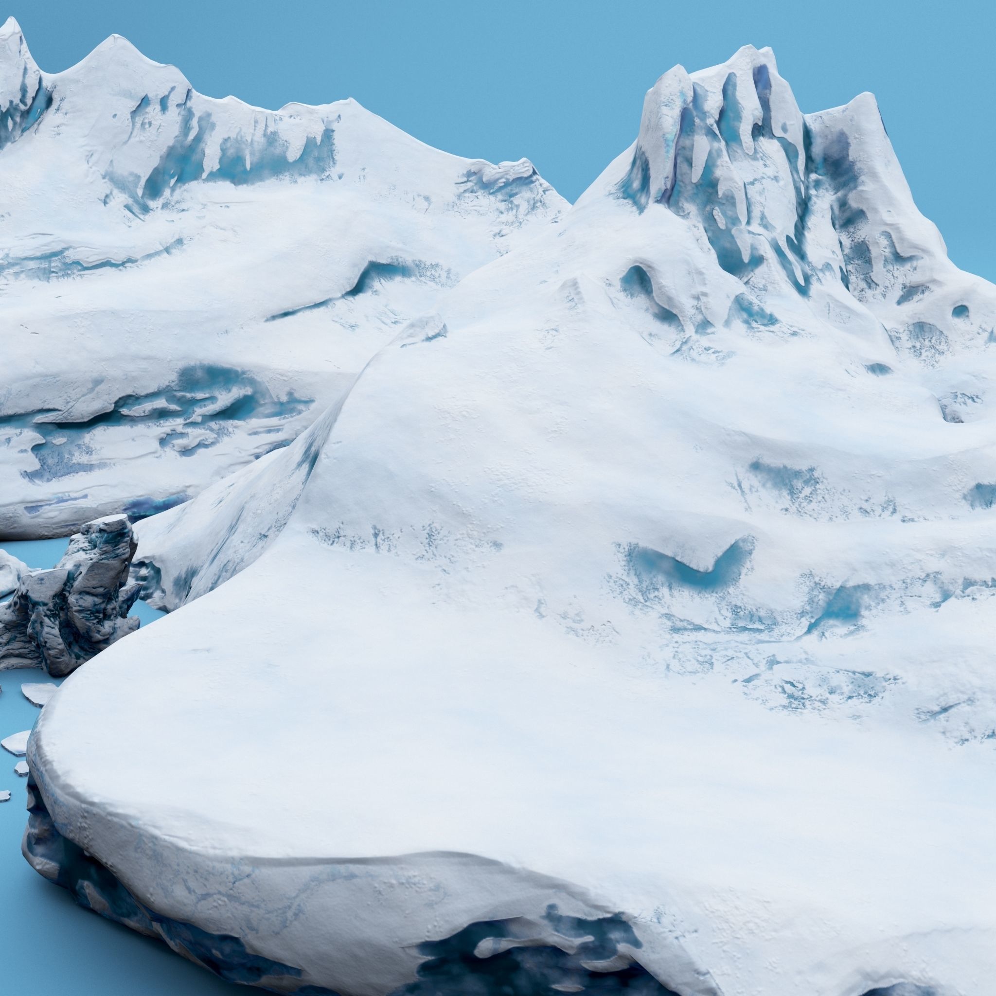 Ice mountain floe cartoon pack 3D model | CGTrader