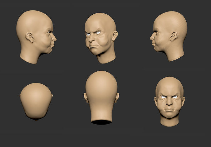Male Head Low Poly 3D model 3D model | CGTrader