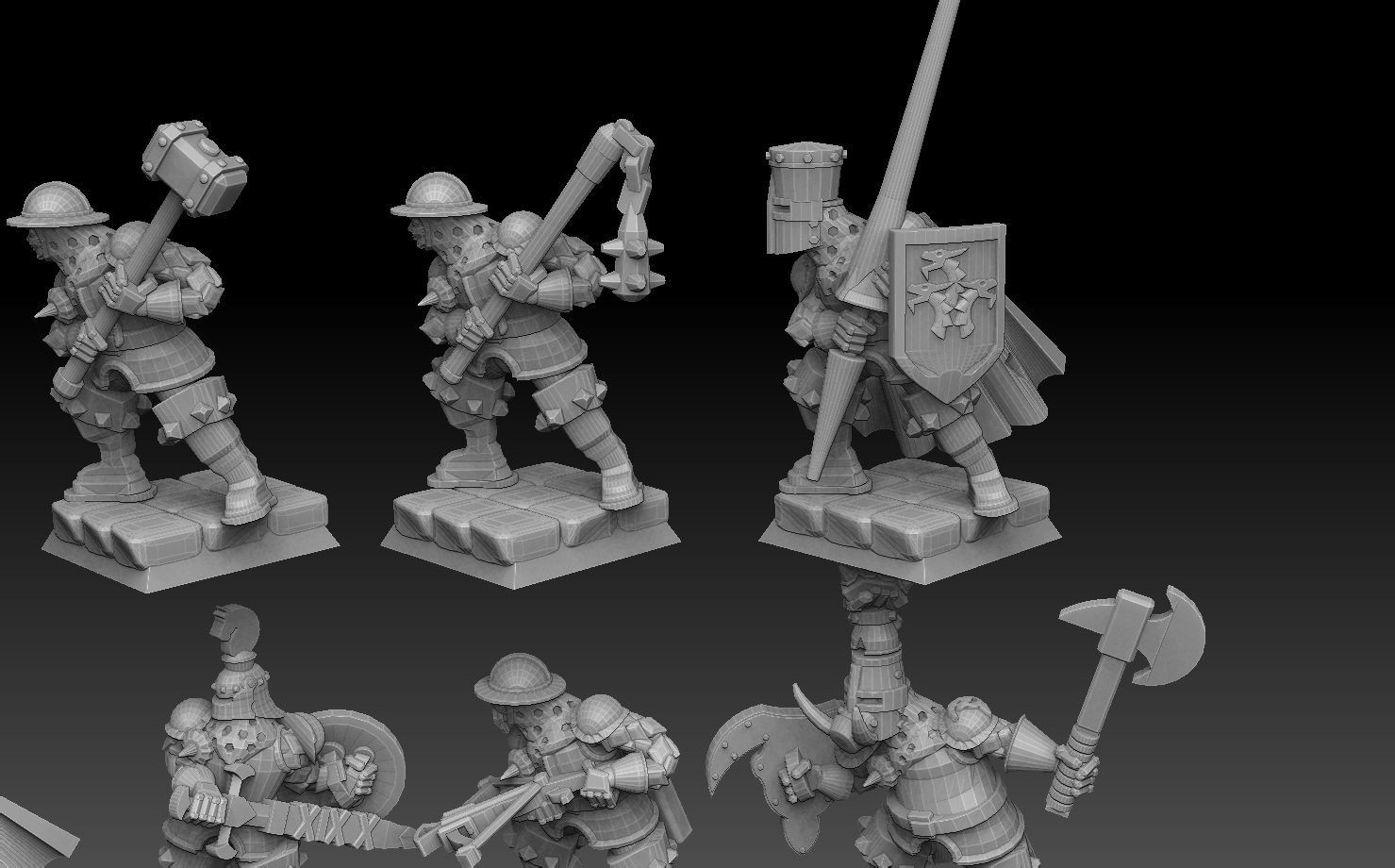 Medieval Knights Megapack 3D model 3D printable | CGTrader