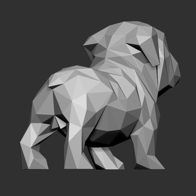 Low Poly Bulldog polygonal dog 3D model 3D printable | CGTrader