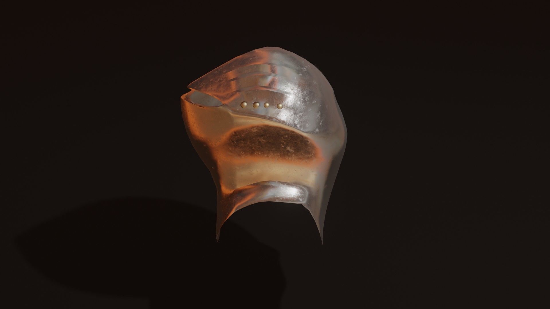 3d Model Medieval Frog Helmet Vr Ar Low Poly Cgtrader