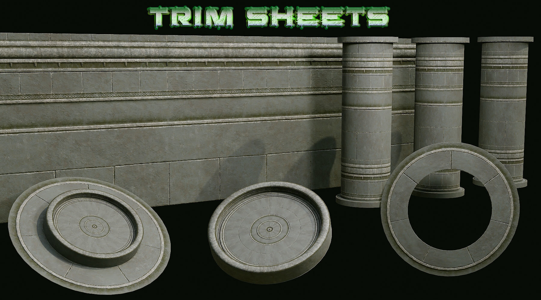 3D model Trim Sheets VR / AR / low-poly | CGTrader