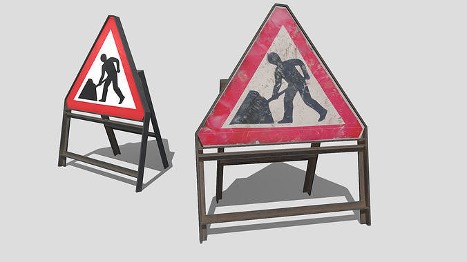 3D model Construction Sign VR / AR / low-poly | CGTrader