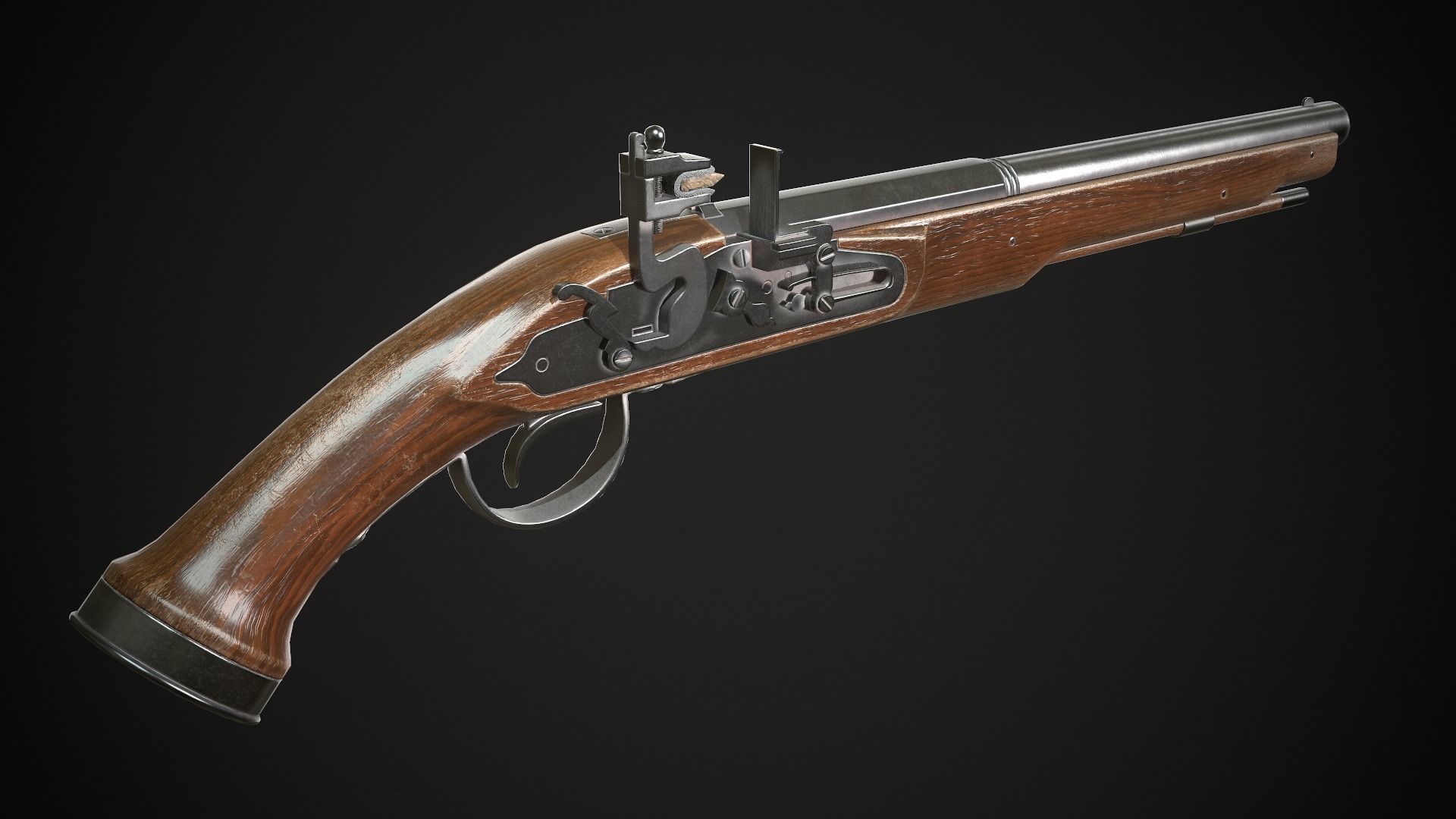 3D model Flintlock Pistol 01 Classic VR / AR / low-poly | CGTrader