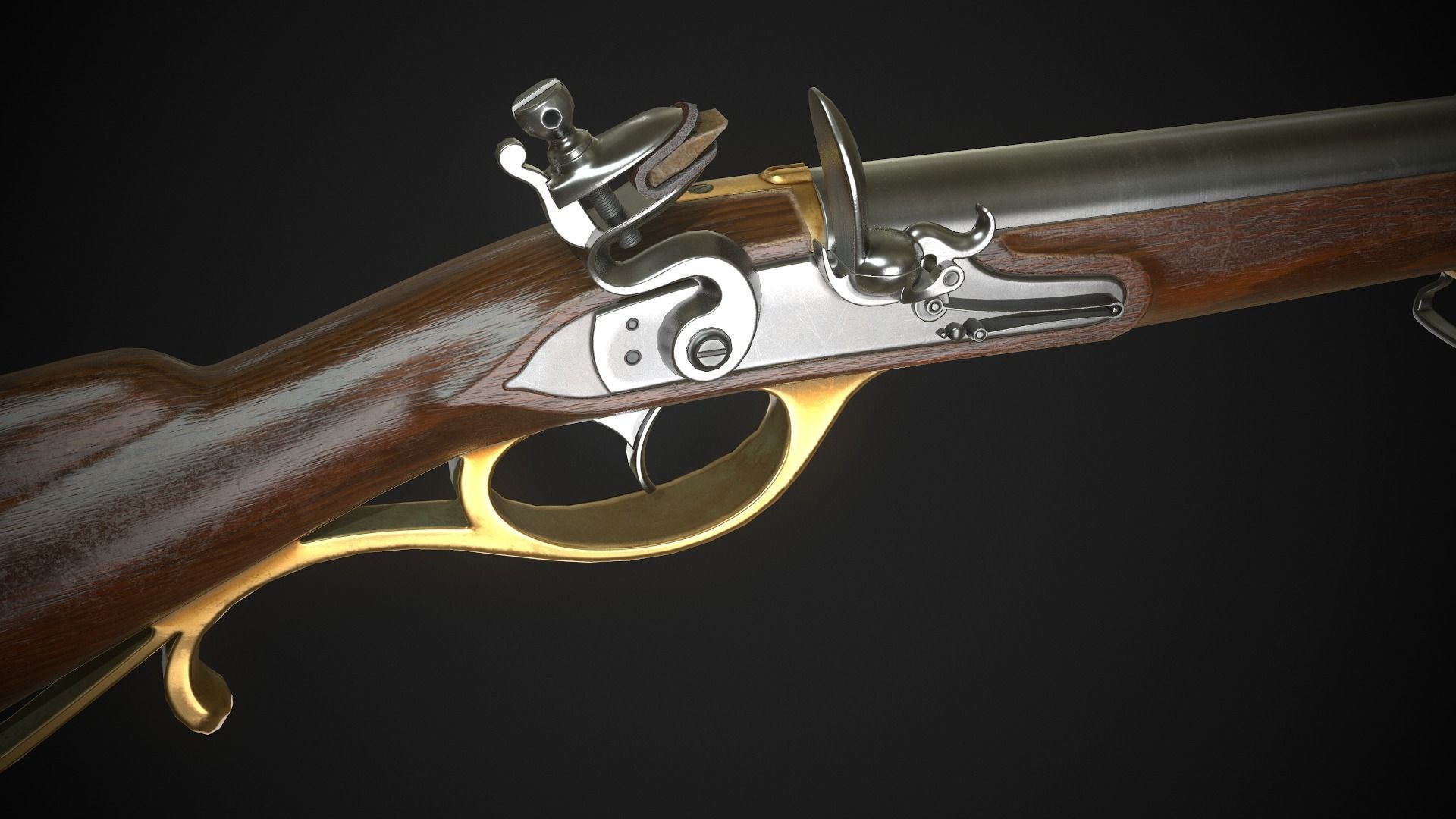 3D model Flintlock Rifle 01 Classic VR / AR / low-poly | CGTrader