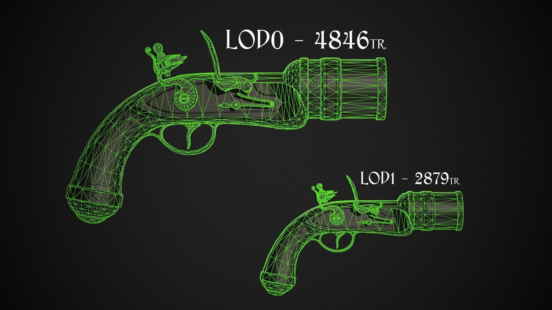 3D model Flintlock Grenade Launcher 01 Classic VR / AR / low-poly ...