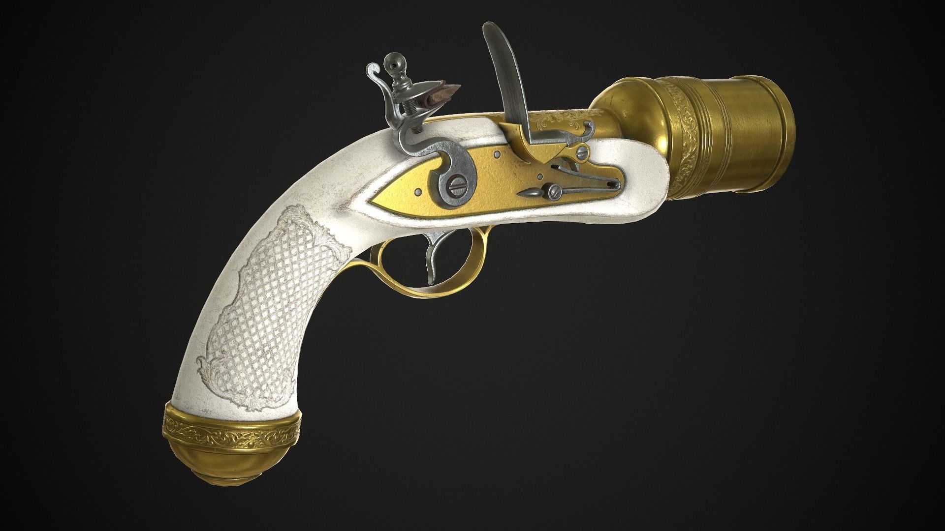 3D model Flintlock Grenade Launcher 01 Classic VR / AR / low-poly ...