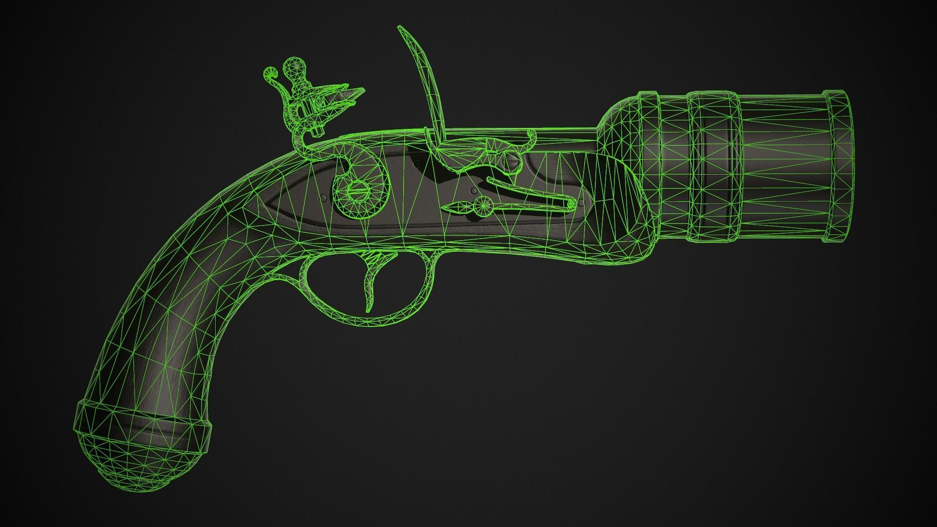 3D model Flintlock Grenade Launcher 01 Classic VR / AR / low-poly ...