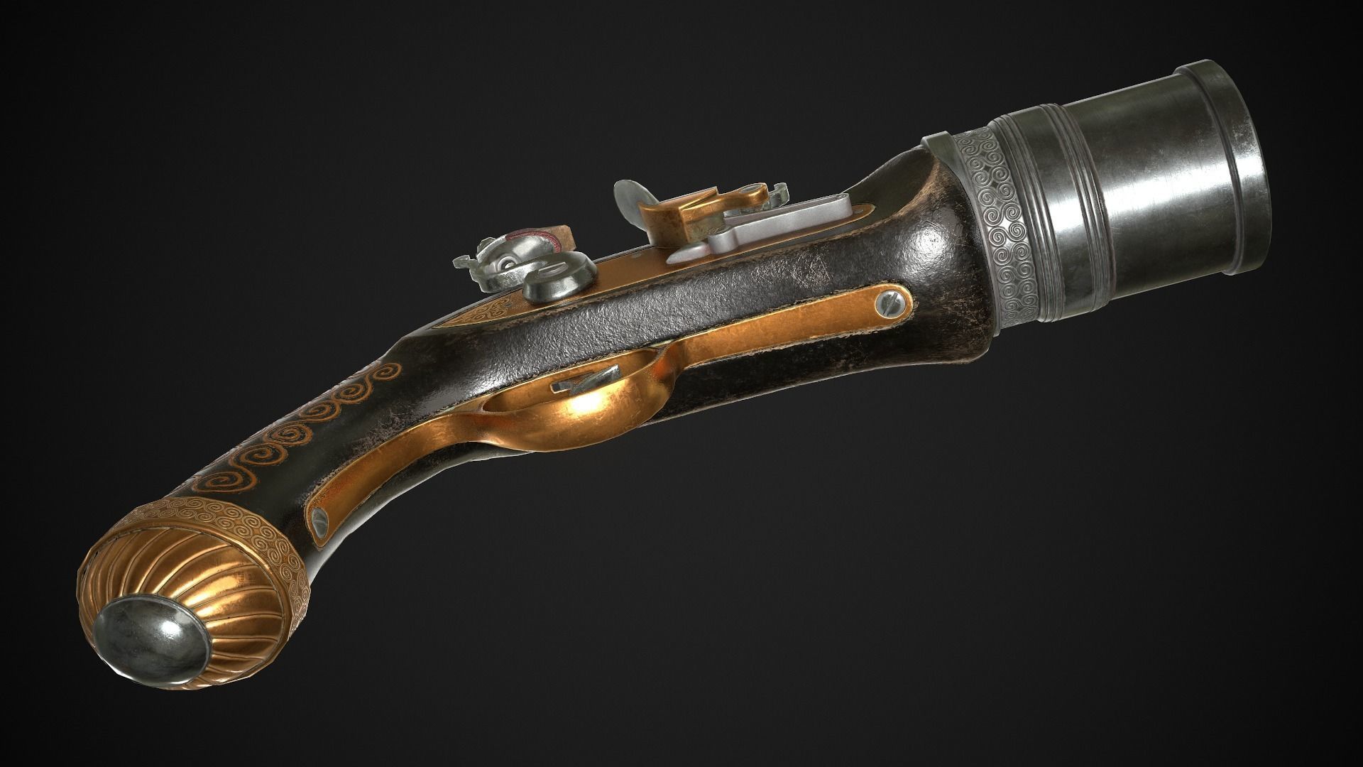 3D model Flintlock Grenade Launcher 01 Black VR / AR / low-poly | CGTrader