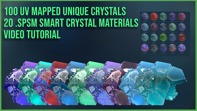 Texture 20 Crystal Smart Materials and 100 Crystals and Video Tutorial ...