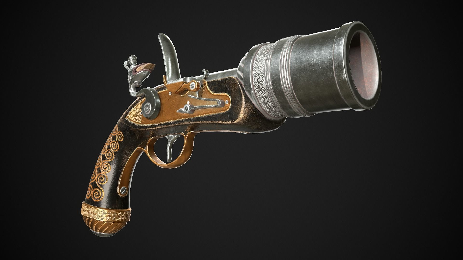 Flintlock Grenade Launcher 01 - 3 skins 3D Model Collection | CGTrader