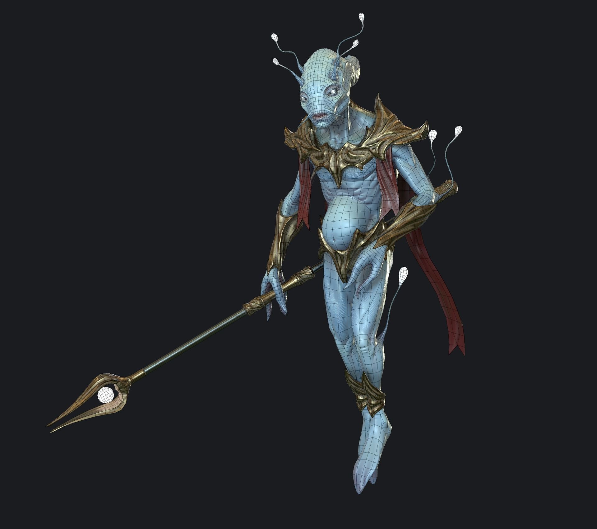 3D model Deep Sea Warrior LowPoly VR / AR / low-poly | CGTrader