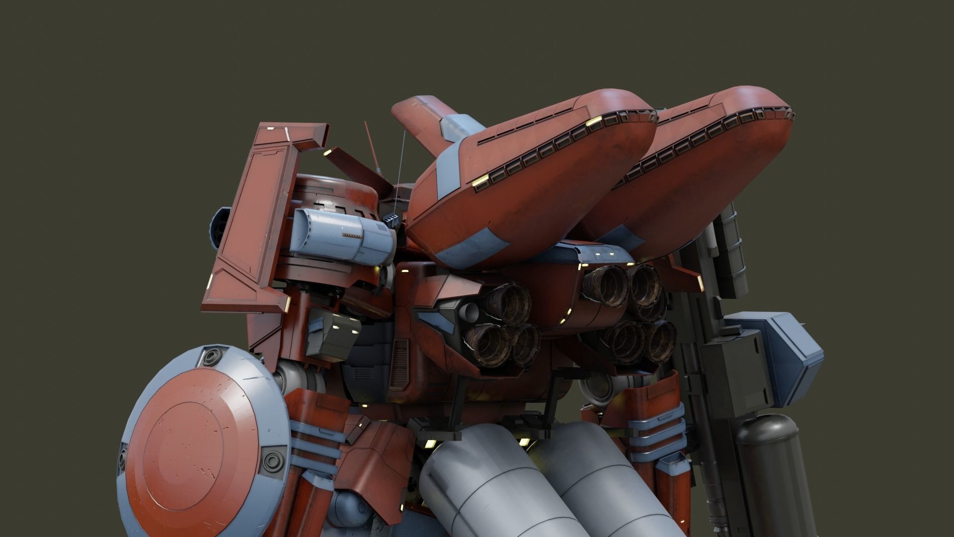 AGX-401 Heavy Assault Mech 3D model rigged | CGTrader