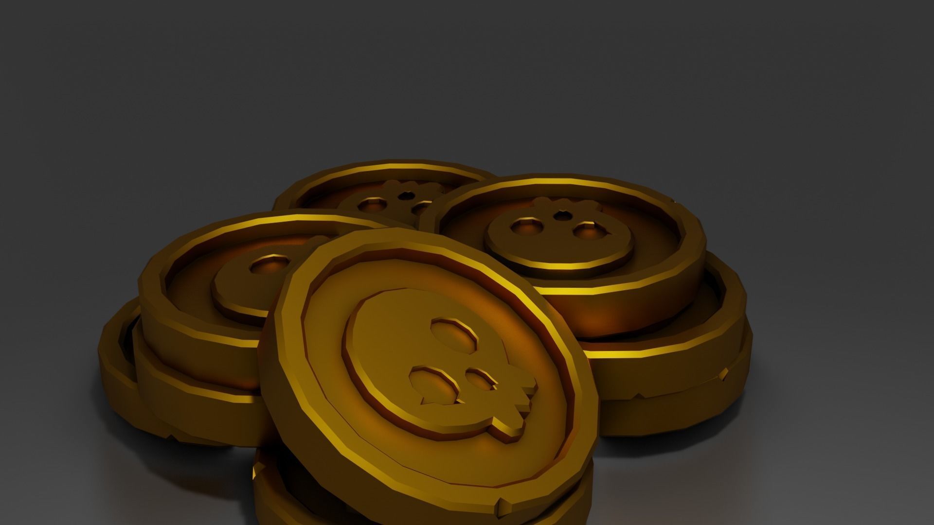 3D model coins gold stacked VR / AR / low-poly | CGTrader