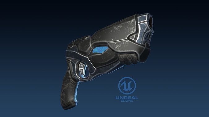 3D model Pistol - Game Ready adamantium gun VR / AR / low-poly | CGTrader