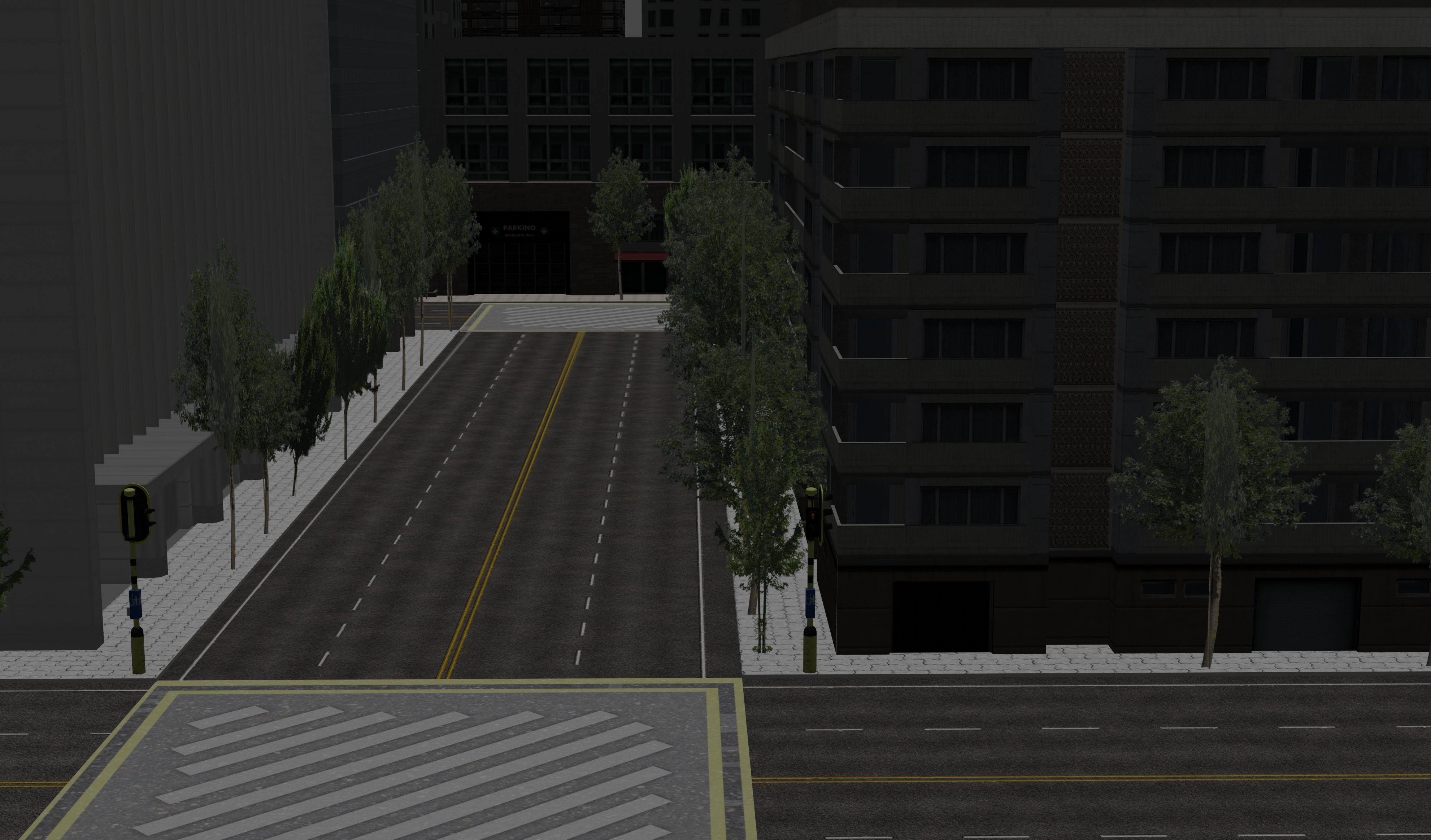 Realistic City with tall buildings free VR / AR / low-poly 3D model ...