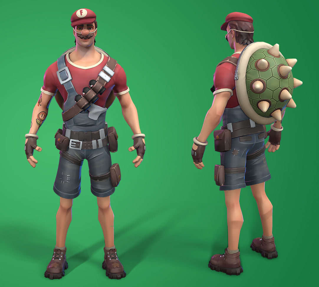 Fortnario Mario in Fortnite fanart 3D model 3D printable | CGTrader