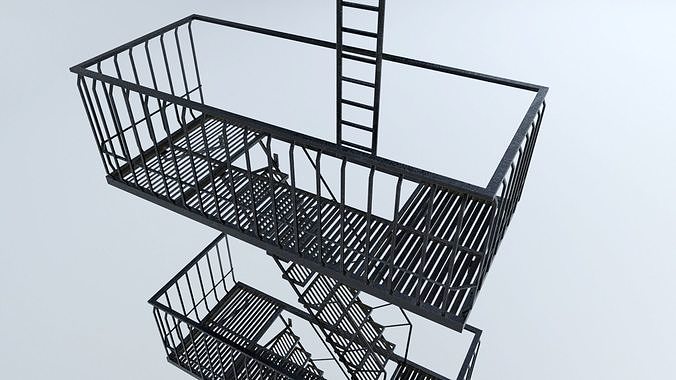 3D model Large Fire Escape VR / AR / low-poly | CGTrader