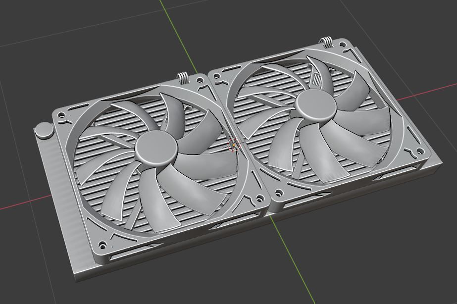 Radiator with fans free 3D model | CGTrader