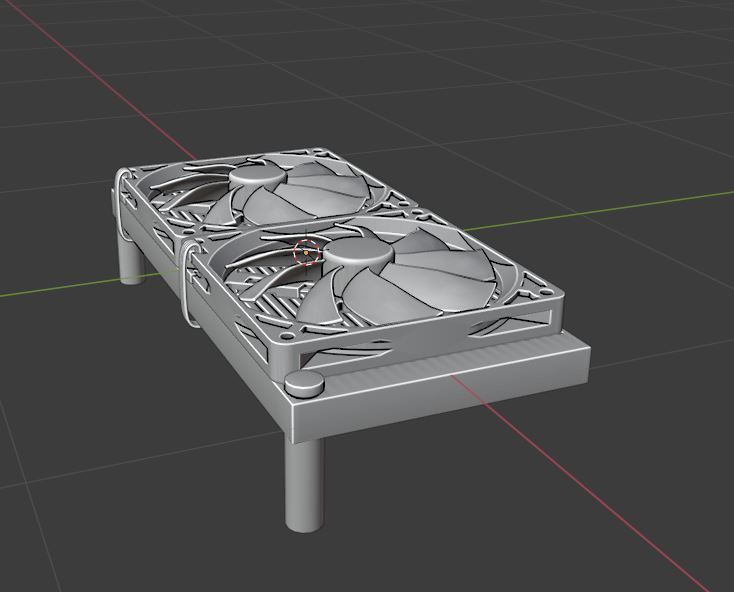 Radiator with fans free 3D model | CGTrader