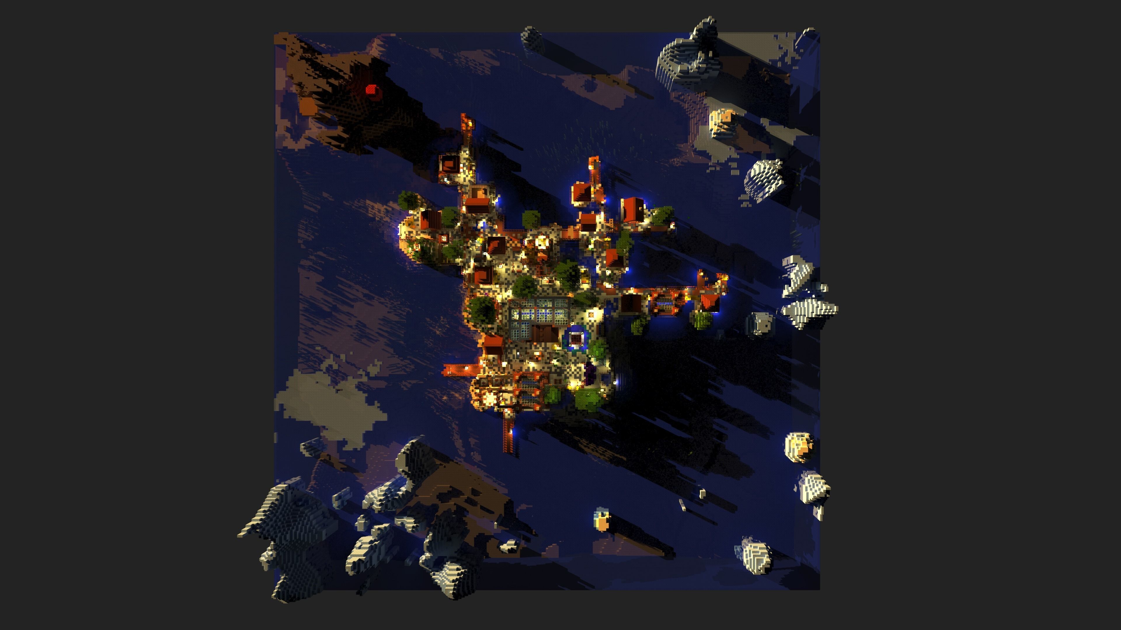 Magical Minecraft Village 3D model | CGTrader