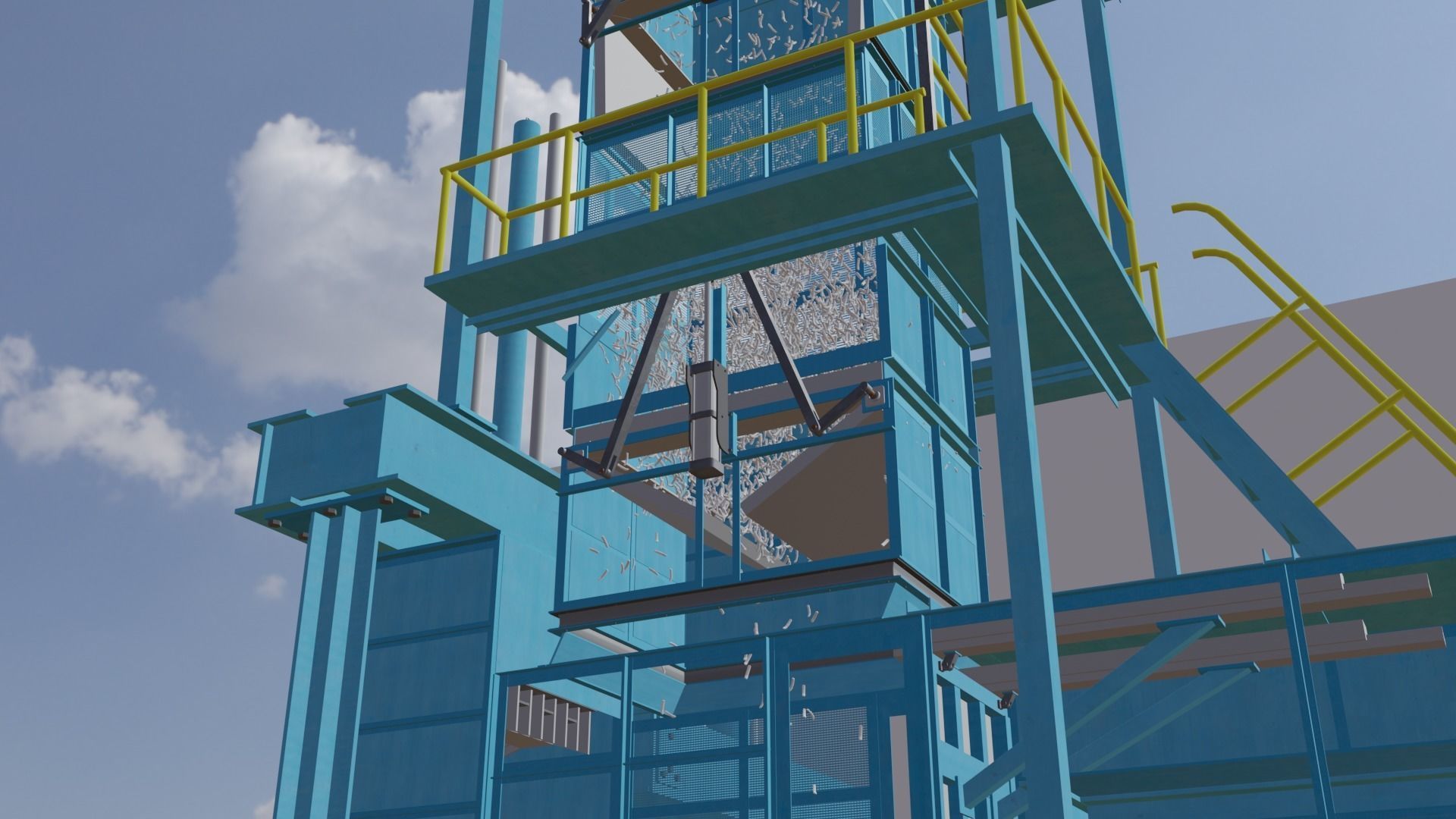 baler industrial machine with ladder 3D model animated | CGTrader