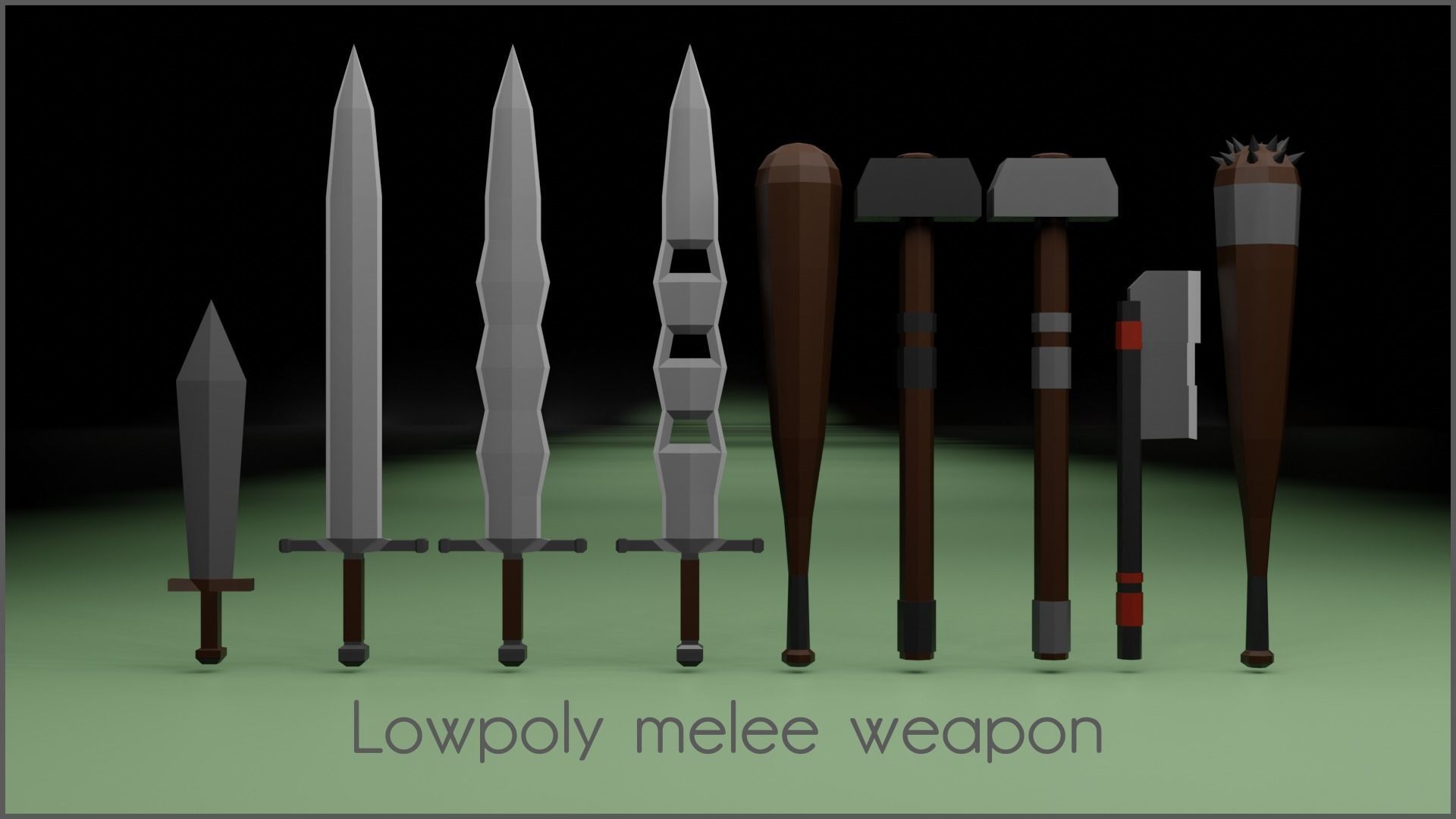 3D model Lowpoly melee weapon pack | CGTrader
