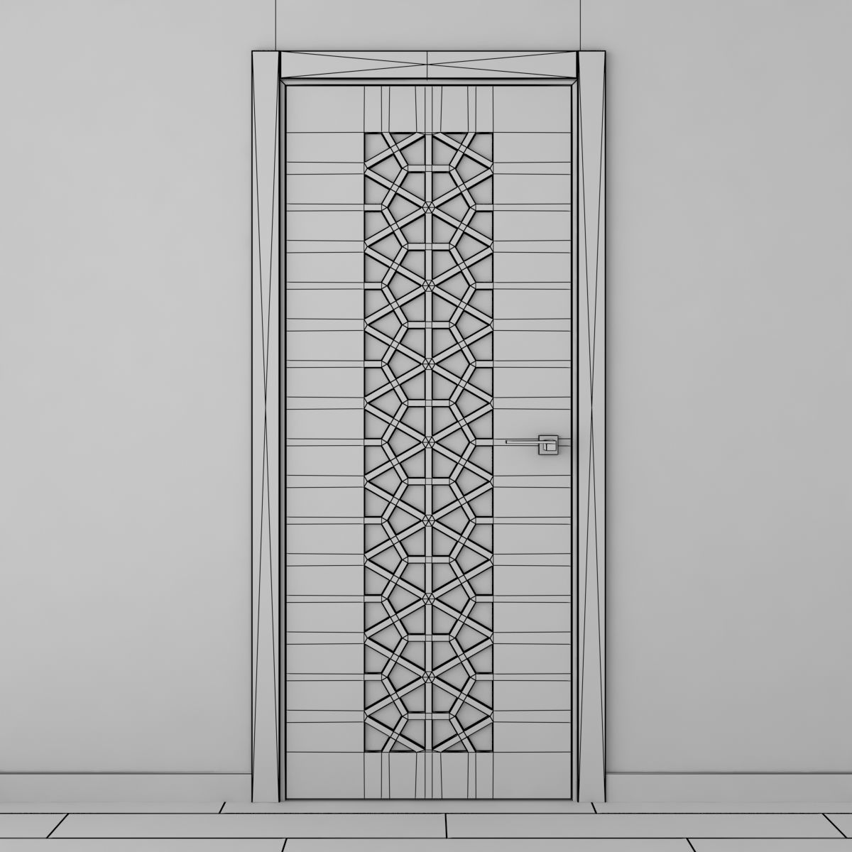 Interior door with Arabic pattern 3D model | CGTrader