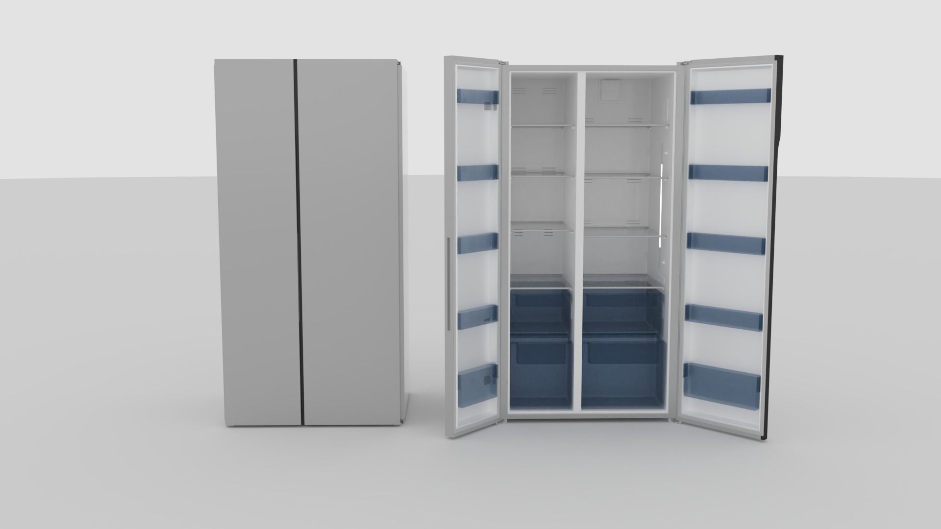 Defy Fridge Side by Side Doors free 3D model | CGTrader