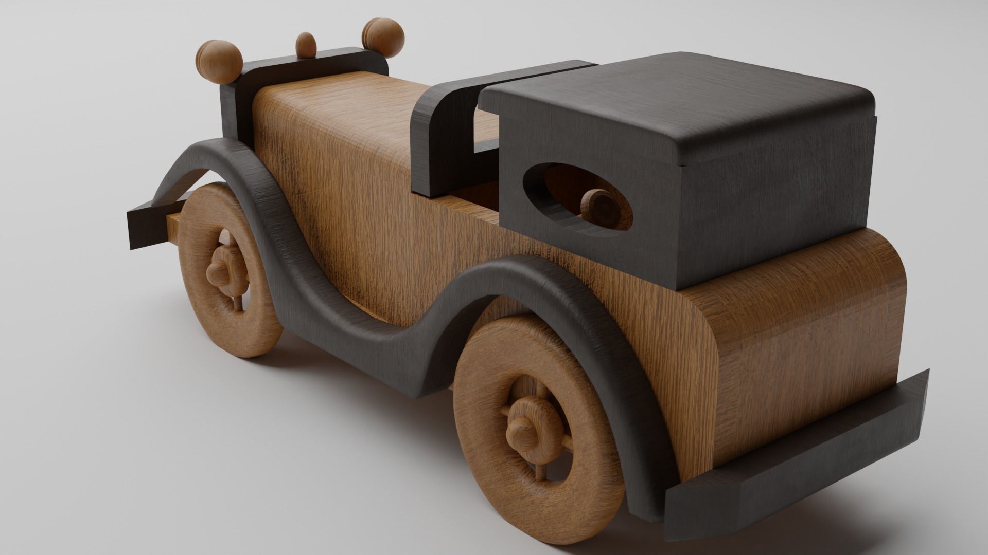 Real life size wooden car decor 3D model | CGTrader