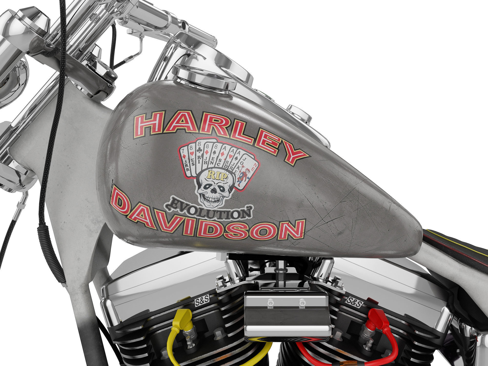 Harley Davidson FXR 1989 Custom 3D model | CGTrader