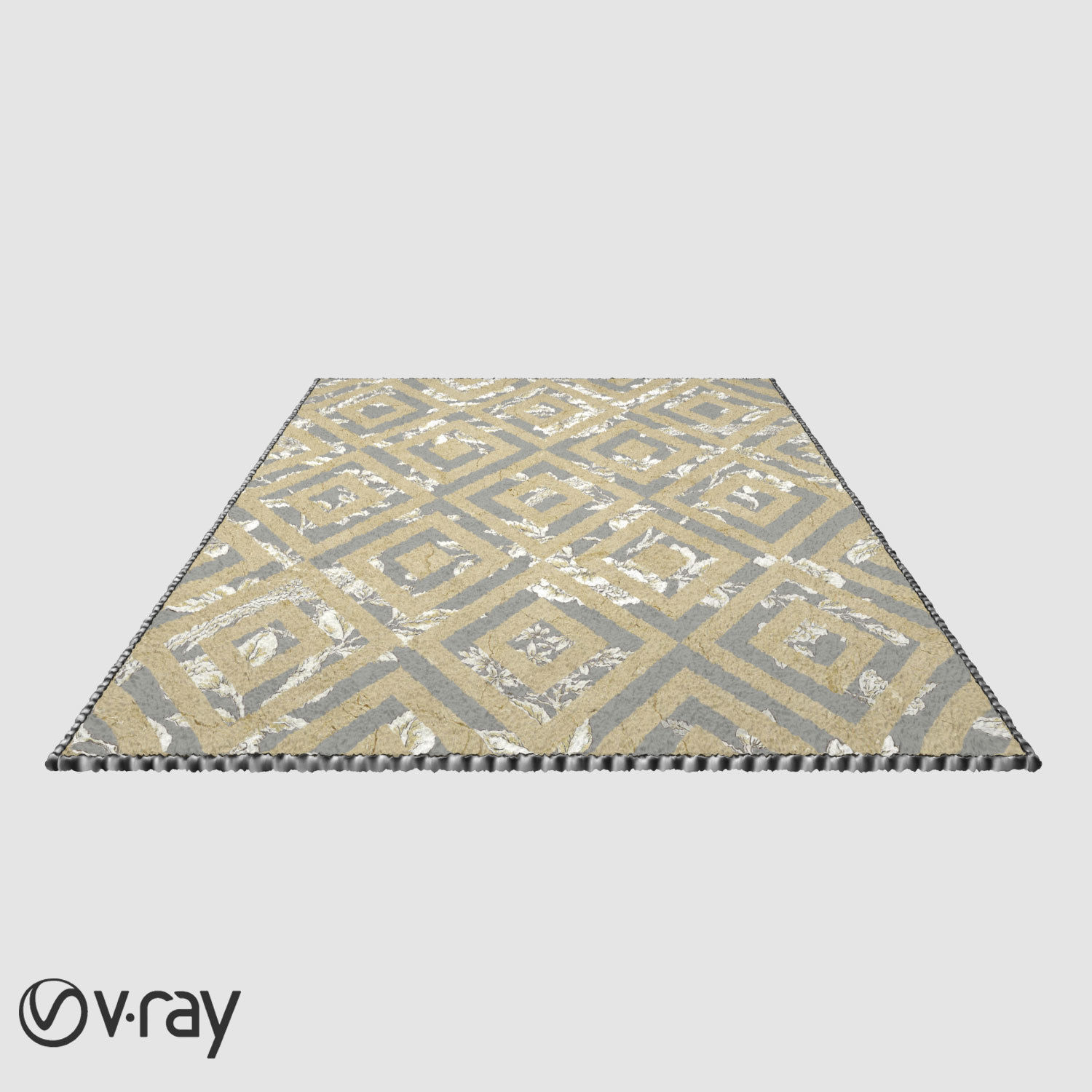 Rug02 area rug with geometric pattern 3D model | CGTrader