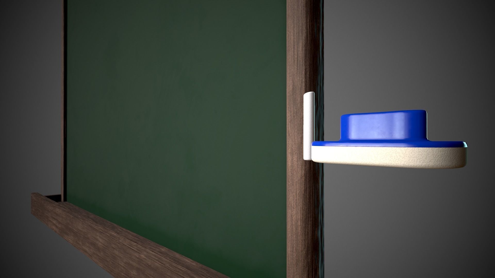 3D model Chalkboard Classroom Set Eraser Chalk Chalkboard VR / AR / low ...