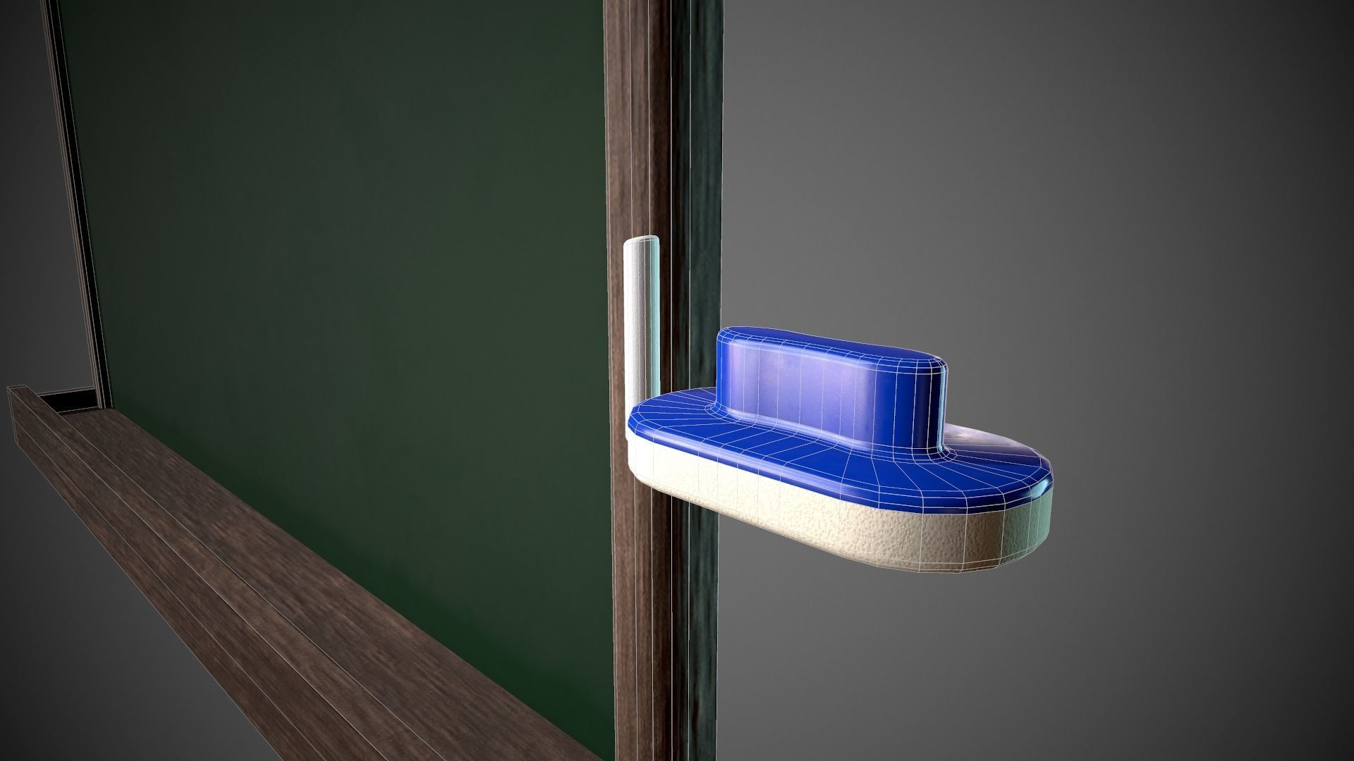 3D model Chalkboard Classroom Set Eraser Chalk Chalkboard VR / AR / low ...