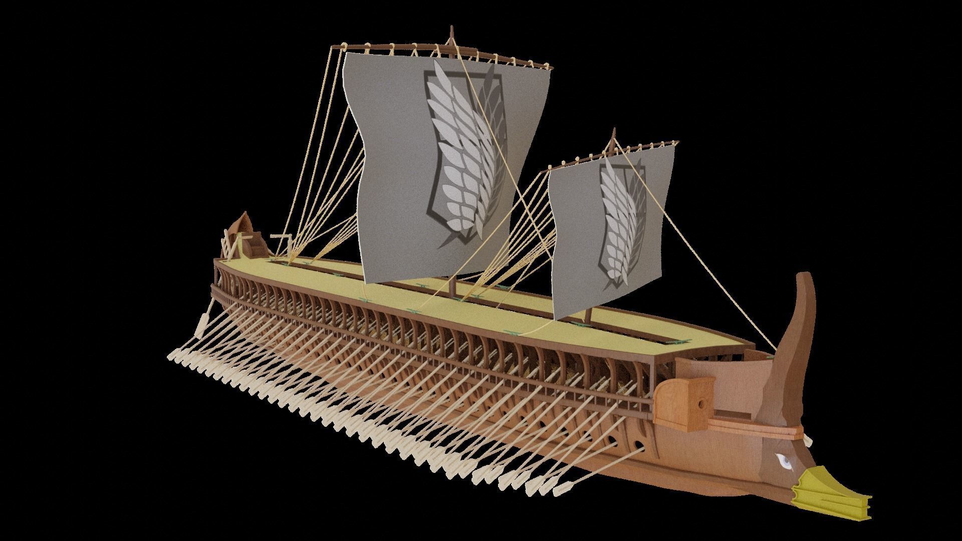 Triremes ancient ship 3D model | CGTrader