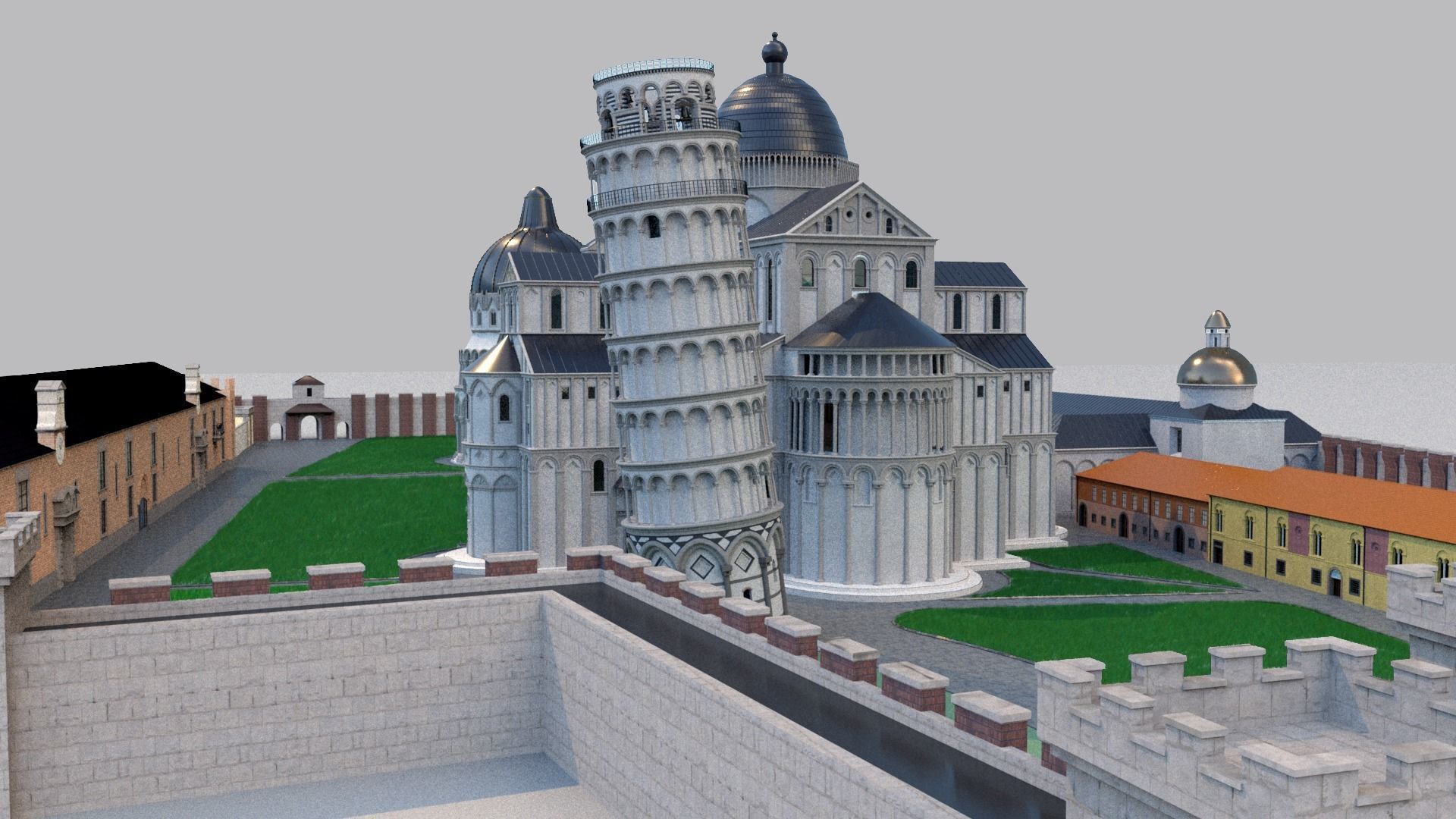 Piazza del Duomo Pisa 3D model | CGTrader