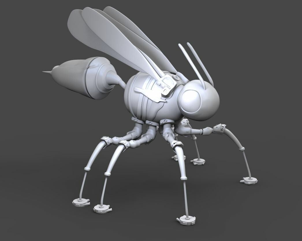 Metal - Mechanical Wasp Character 3D model | CGTrader