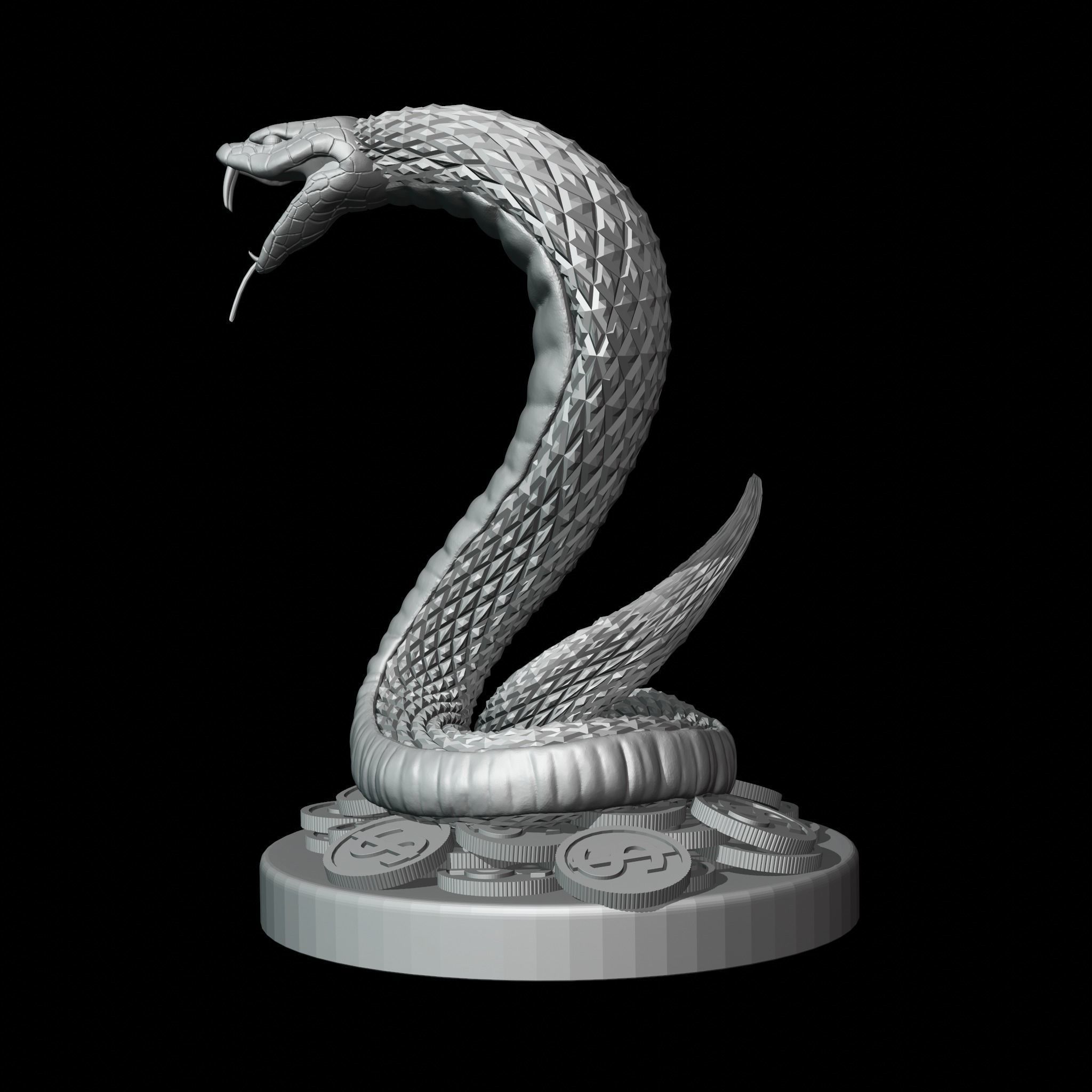Snake sculpture 3D model 3D printable | CGTrader